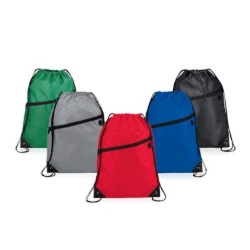 Robin Drawstring Bag with Front Compartment and Earphone Eyelet