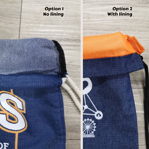 Denim Drawstring Bag