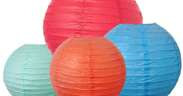 8 inch Round-Shaped Lantern Set