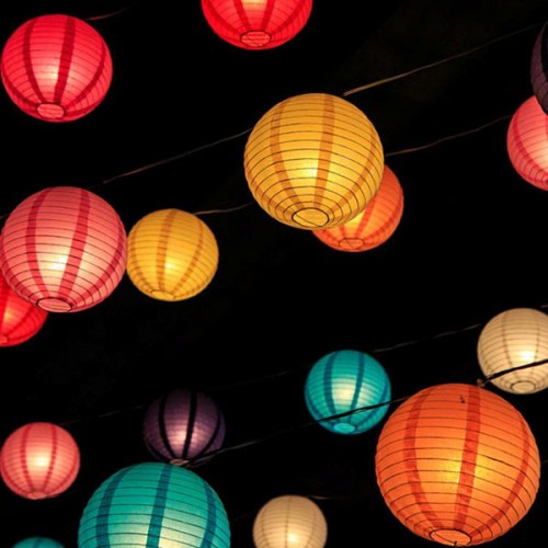 8 inch Round-Shaped Lantern Set