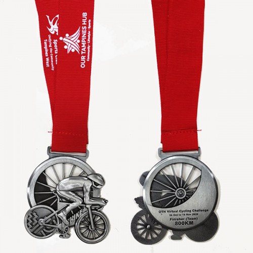 Customized Cycling Medals in 4 Colours with Ribbon