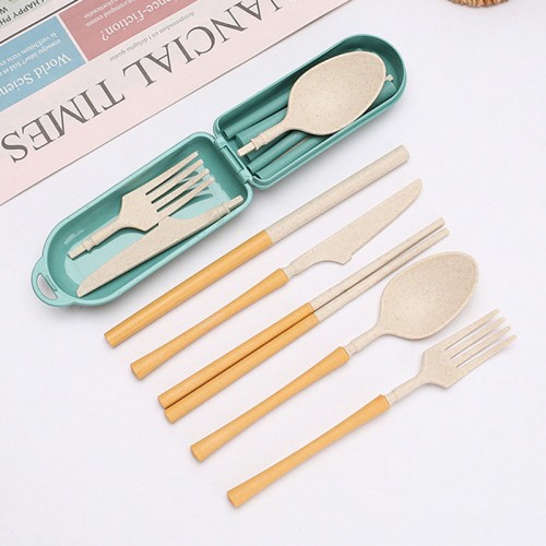 Detachable Wheat Straw Cutlery Set in Various Combinations