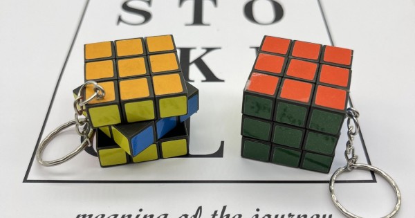 Mini magic cube keychain size